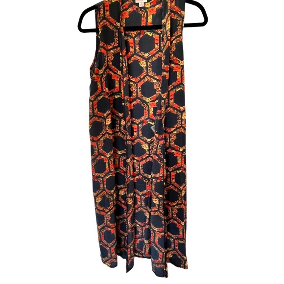 LuLaRoe | Tops | Lularoe Joy Split Seam Duster Long Vest Floral Octagon ...